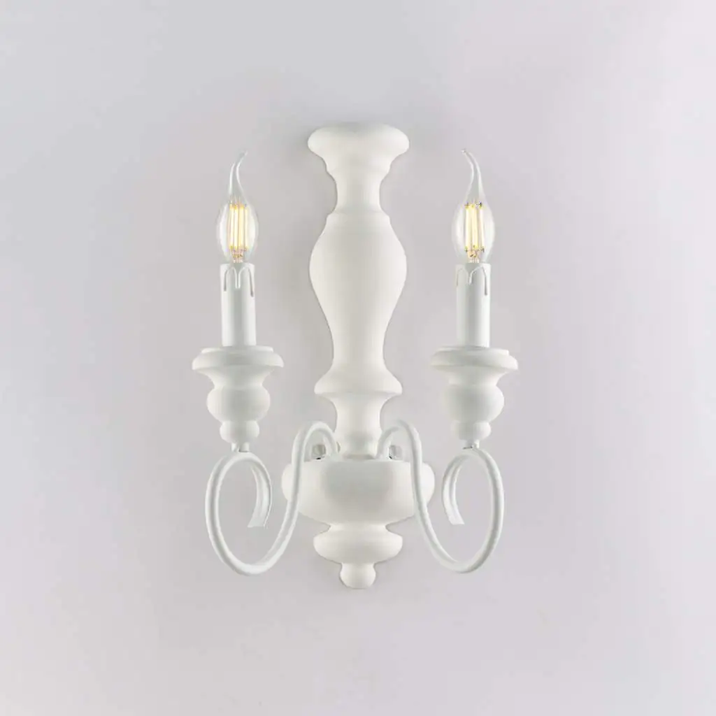 Applique Shabby Chic Cascina Bianco 2 Luci E14
