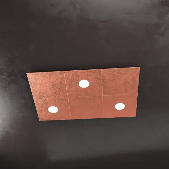 Applique Moderna 6 Moduli Eccentric Metallo Foglia Rame 3 Luci Gx53