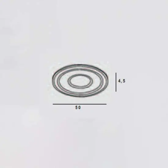 Plafoniera Contemporanea Loop Metallo Rame Opaco Led 46W