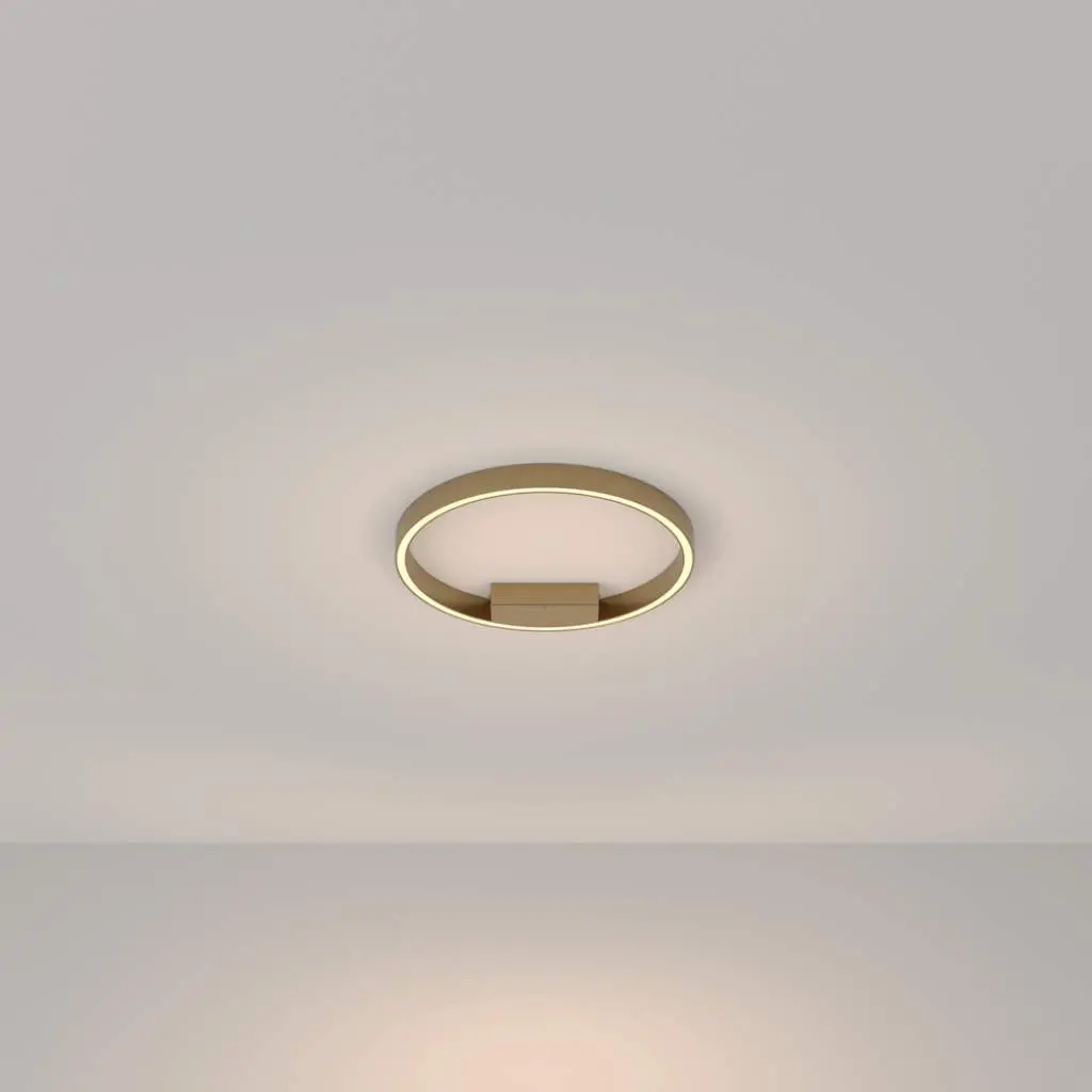 Lampadario A Sospensione Moderno Rim Alluminio Ottone 1 Luce Led 25W