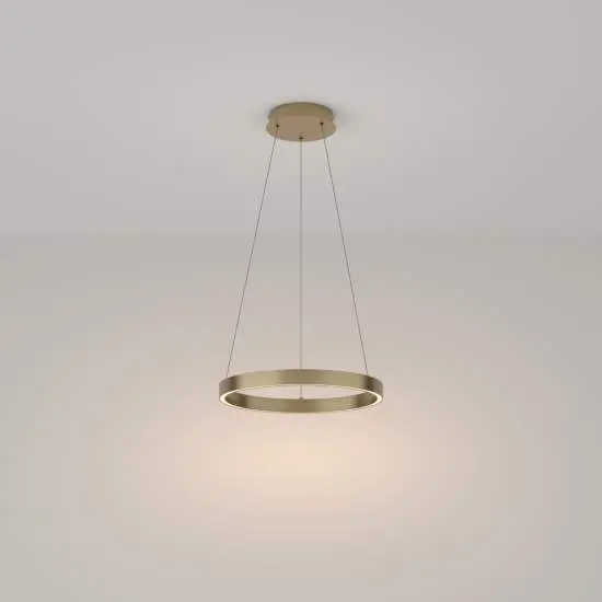 Lampadario A Sospensione Moderno Rim Alluminio Ottone Luce Led 25W
