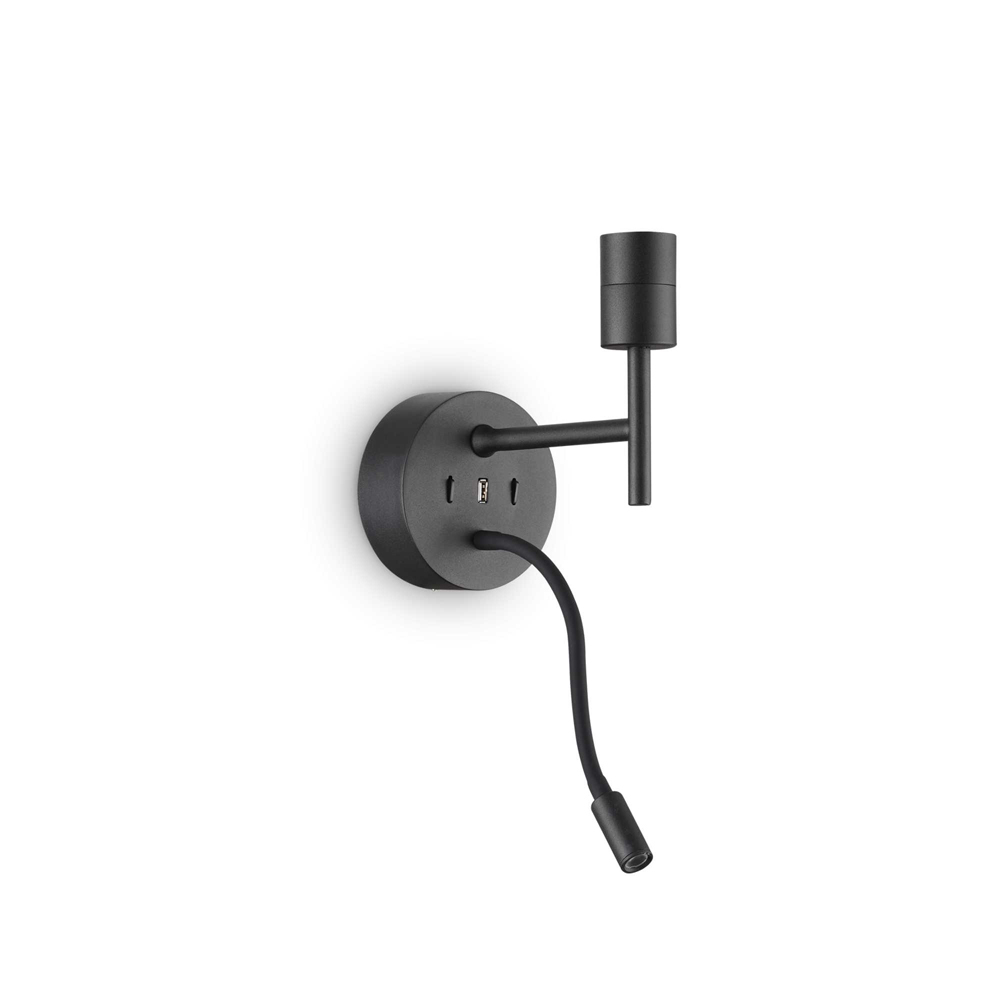 Appliques - Lampade Da Parete Set Metallo Nero 2 Luci E27