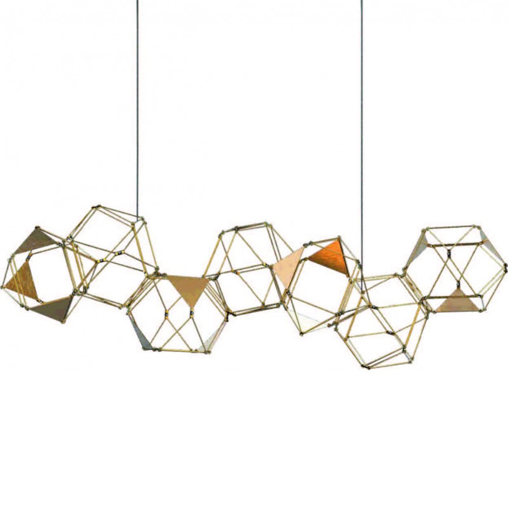 Lampadario A Sospensioni Moderno Lucciola Pro Metallo Oro Led 33,6W 7 ...
