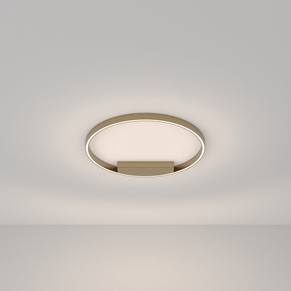 Lampadario A Sospensione Moderno Rim Alluminio Ottone 1 Luce Led 37W