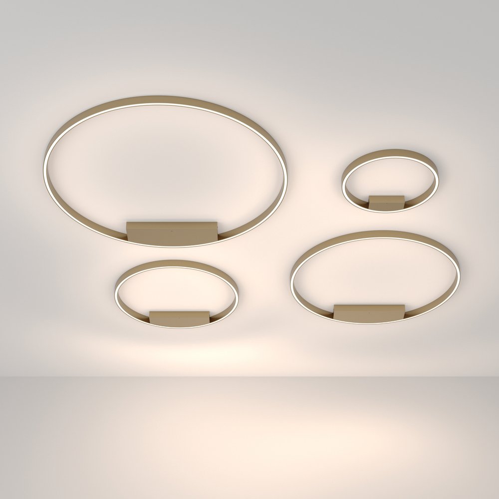 Lampadario A Sospensione Moderno Rim Alluminio Ottone 1 Luce Led 37W