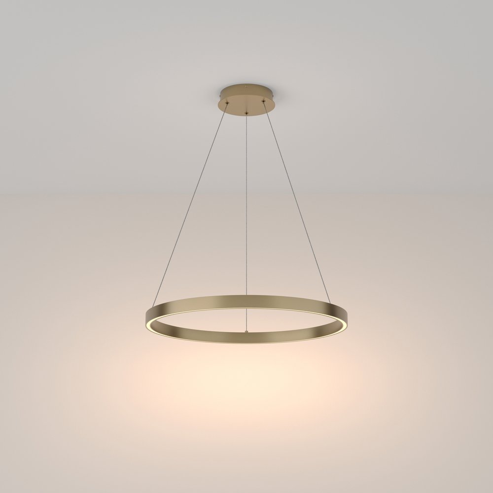 Lampadario A Sospensione Moderno Rim Alluminio Ottone Luce Led 37W
