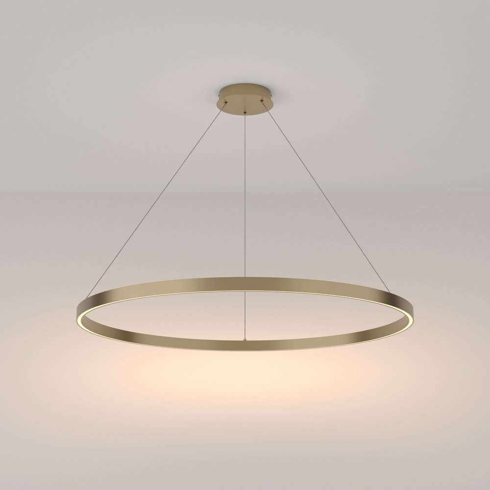 Lampadario A Sospensione Moderno Rim Alluminio Ottone 1 Luce Led 61W