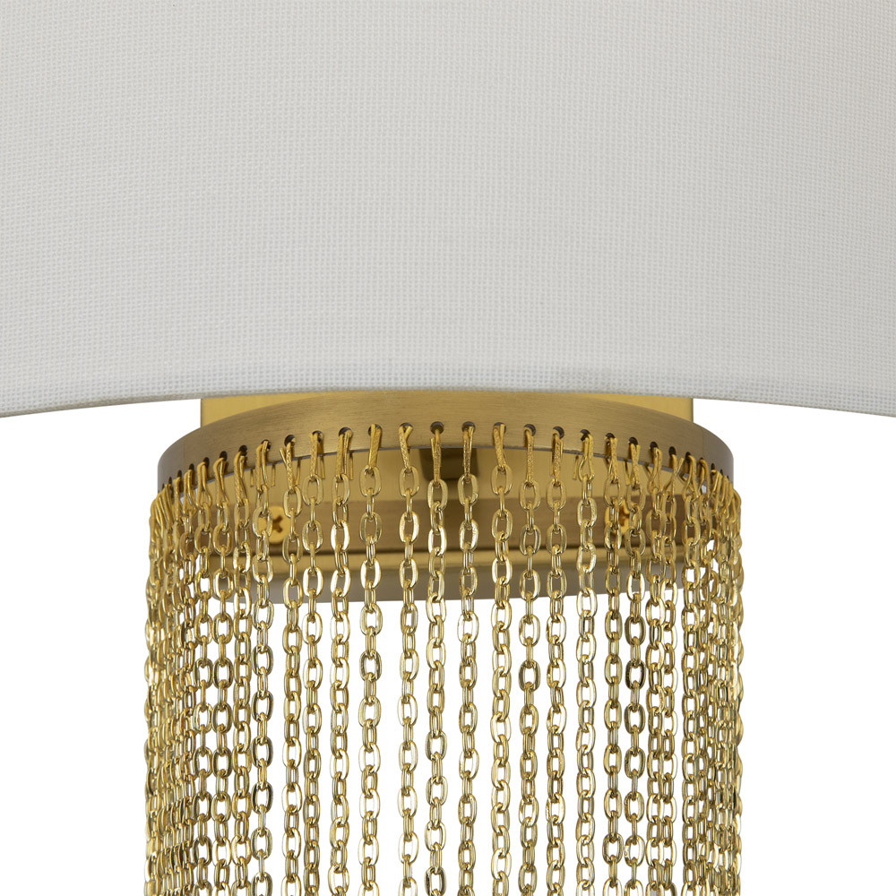 Applique Contemporanea Impressive Metallo Oro 1 Luce Diffusore Tessuto ...
