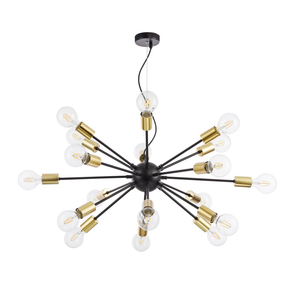 Lampadario Industrial - Minimal Jackson Metallo Nero 18 Luci