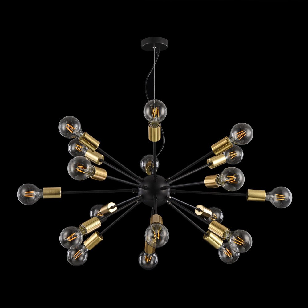 Lampadario Industrial - Minimal Jackson Metallo Nero 18 Luci