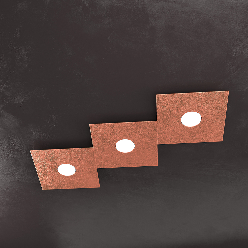 Applique Moderna Eccentric Metallo Foglia Rame 3 Luci Gx53