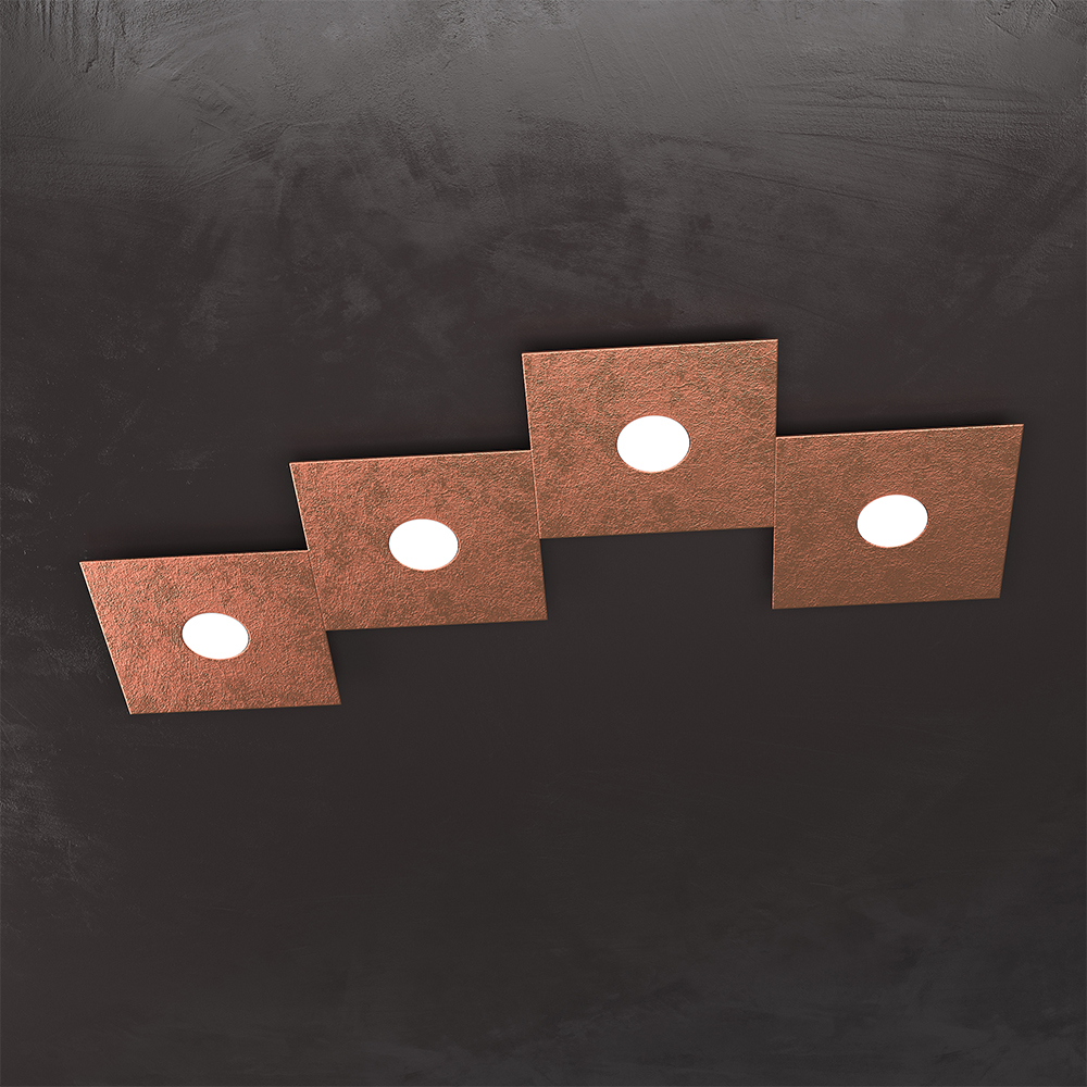 Applique Moderna Eccentric Metallo Foglia Rame 4 Luci Gx53